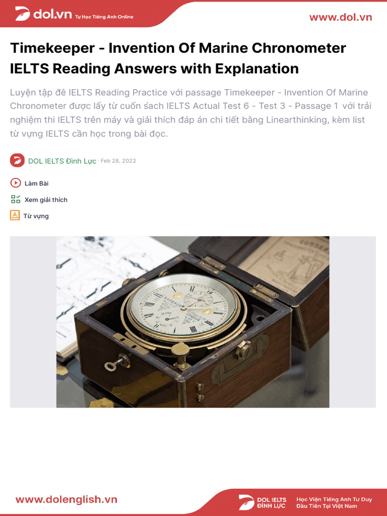 Timekeeper - Invention of Marine Chronometer | PDF | Longitude | Clock