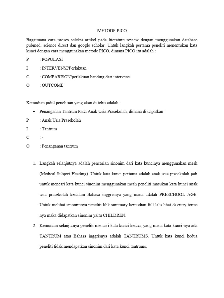 Metode Pico | PDF | Karier & Perkembangan | Sains & Matematika