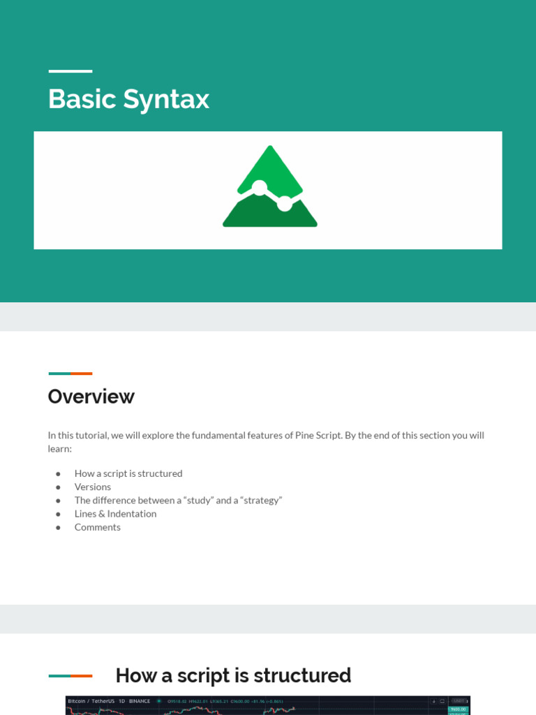 Pinescript Basic Syntax Slides | PDF | Systems Engineering | Information Technology