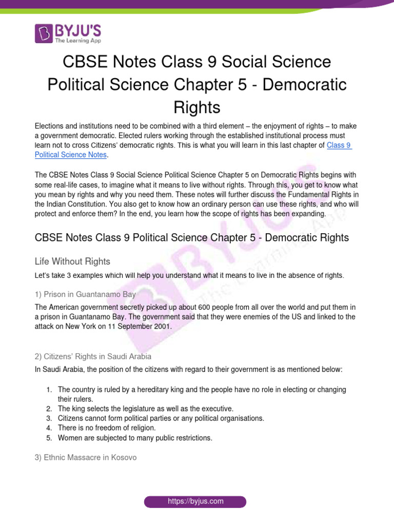 CBSE Notes Class 9 Social Science Political Science Chapter 5 ... CBSE Notes Class 9 Social Science Political Science Chapter 5 ...