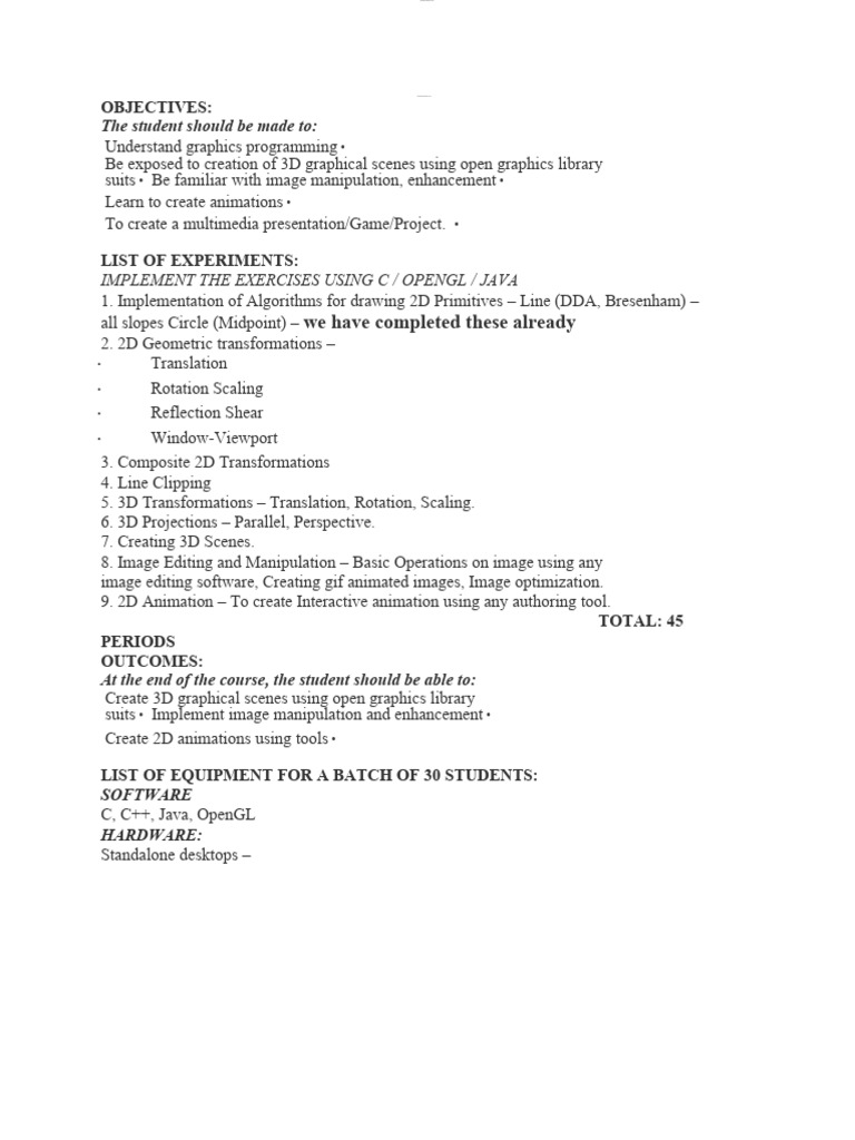 Computer Graphics Lab Manual | PDF | 2 D Computer Graphics | Adobe Photoshop