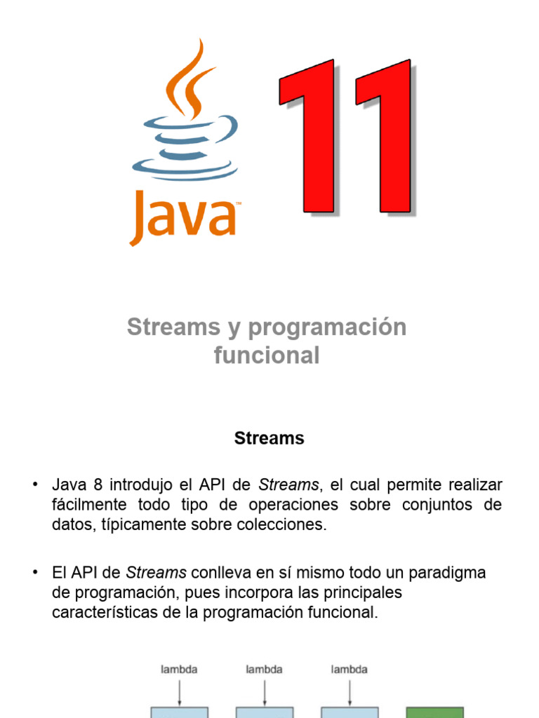 Java 11. Streams | PDF | Programacion Funcional | Java (lenguaje de programación)