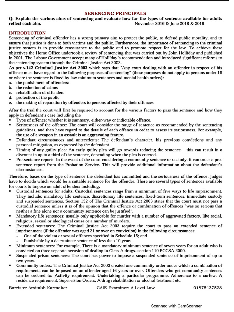 Sentencing Principles Sanctions | PDF