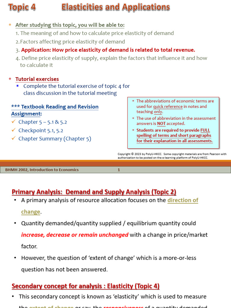 04 S Elasticities (2324 S1) | PDF | Price Elasticity Of Demand | Elasticity (Economics)
