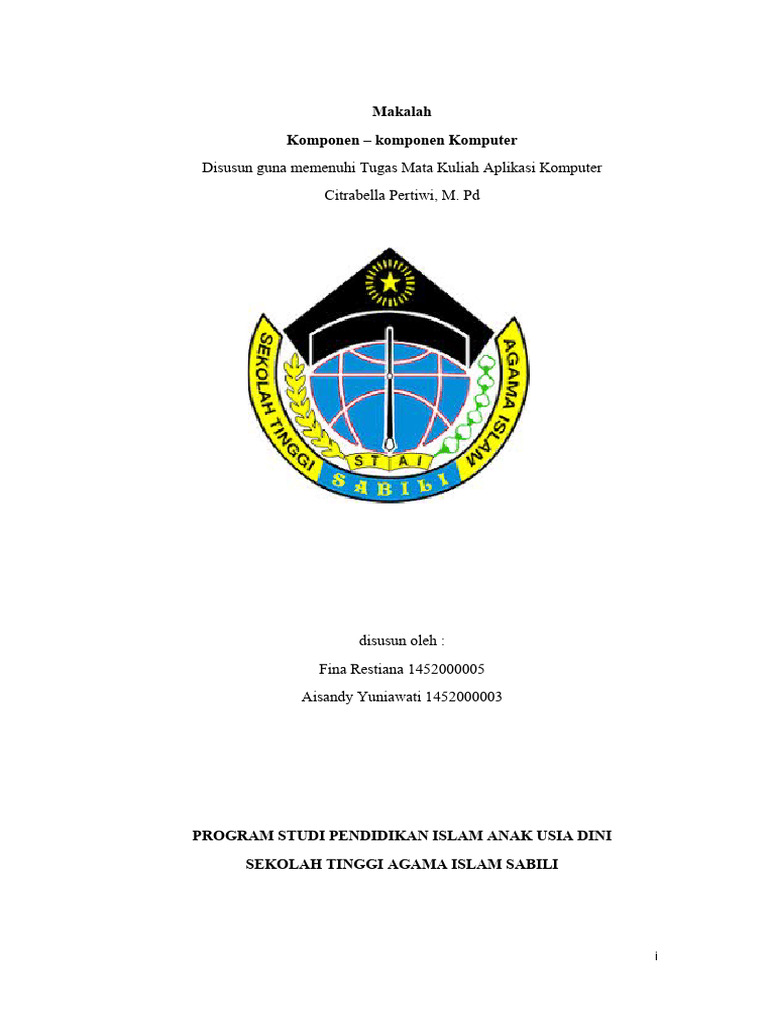 MK - Aplikasi Komputer - Komponen-Komponen Komputer - Aisandy Yuniawati ...