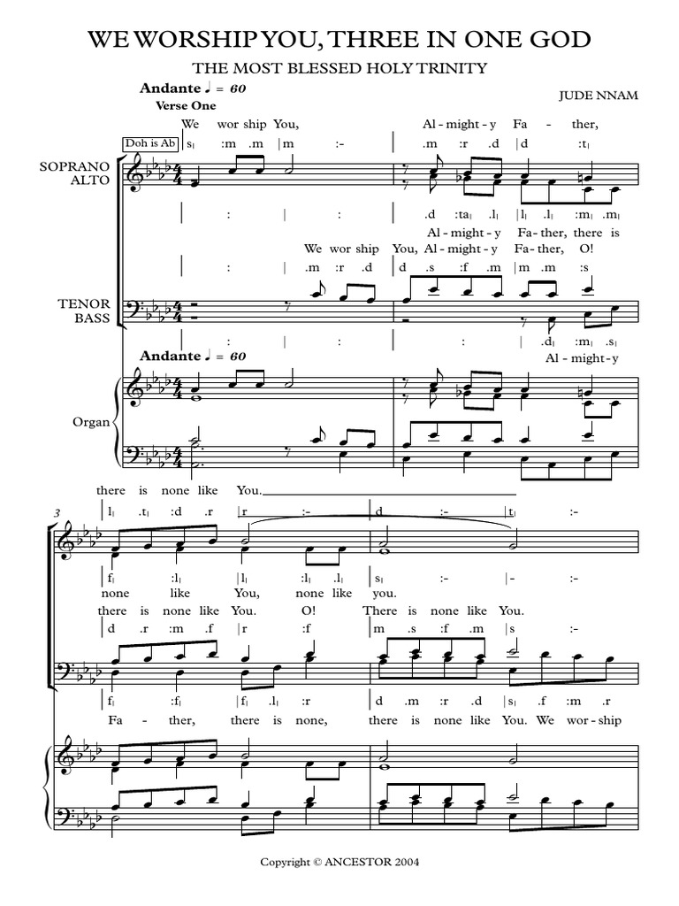 (Trinity) We Worship You, Three in One God | PDF | Phonetics | Latin Script
