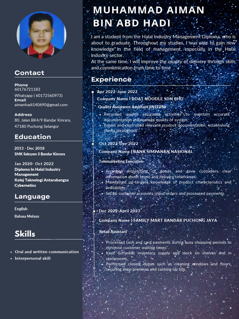 Muhammad Aiman Bin Abd Hadi | PDF | Service Industries | Business Muhammad Aiman Bin Abd Hadi | PDF | Service Industries | Business