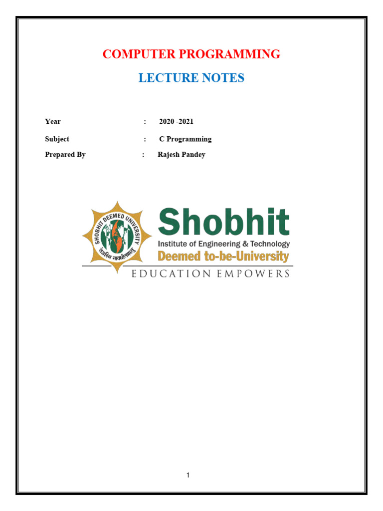 C Programming Rajesh Pandey | PDF | Computer Data Storage | Computer ... C Programming Rajesh Pandey | PDF | Computer Data Storage | Computer ...