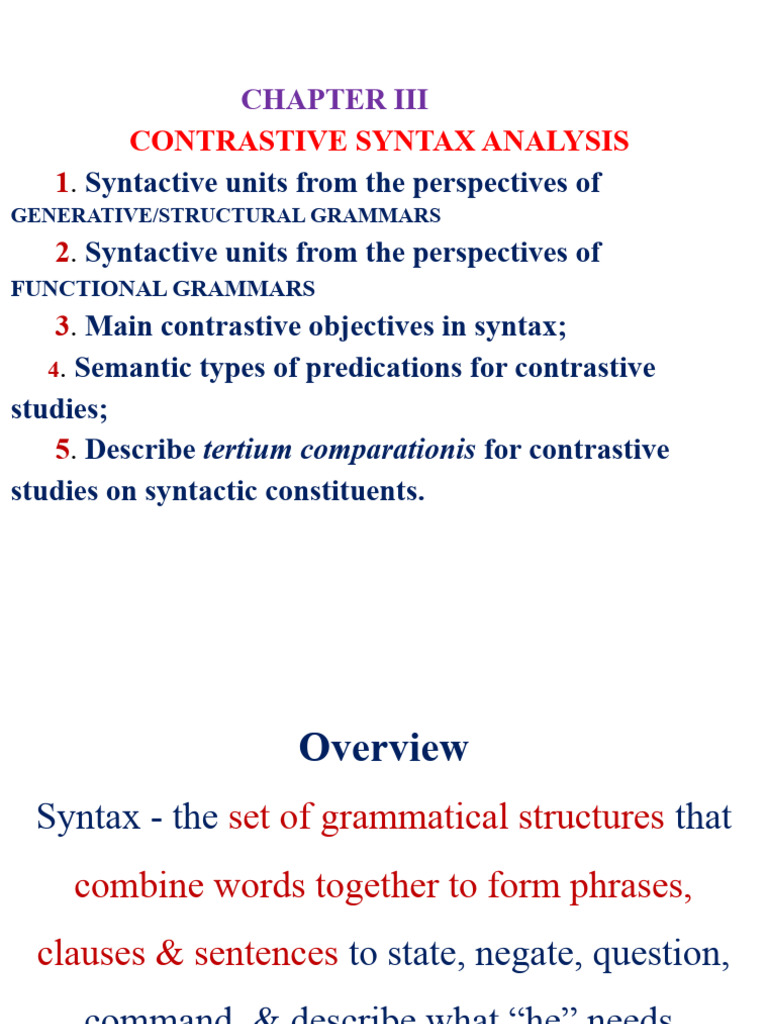 Contrastive Syntax for Linguists | PDF | Phrase | Syntax