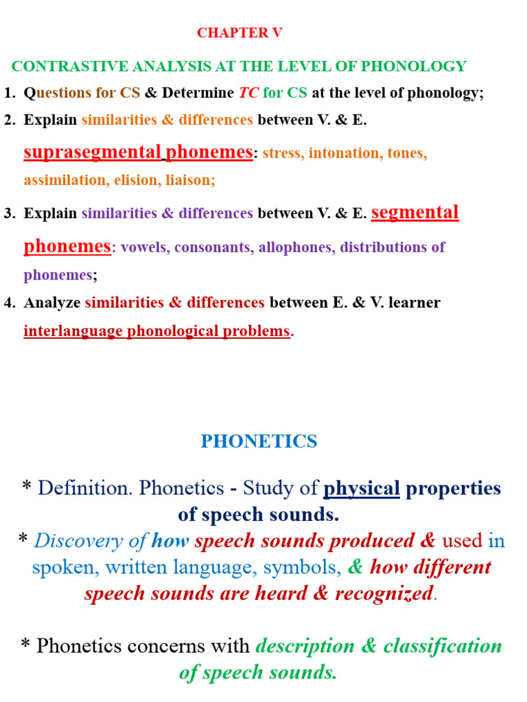 Chapter V CL AT THE LEVEL OF PHONOLOGY | PDF | Phoneme | Stress ...