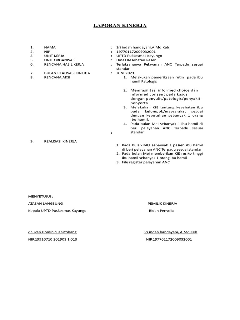 Contoh Bukti Dukung Kinerja | PDF Contoh Bukti Dukung Kinerja | PDF