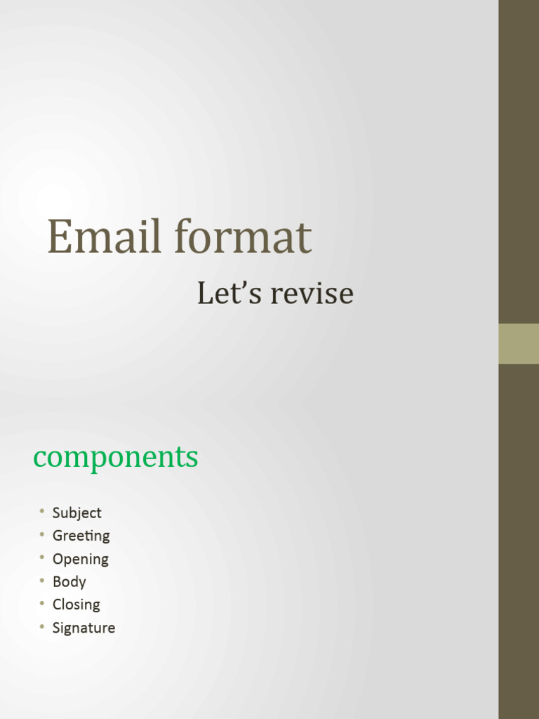 Email Writing PPT Format | PDF