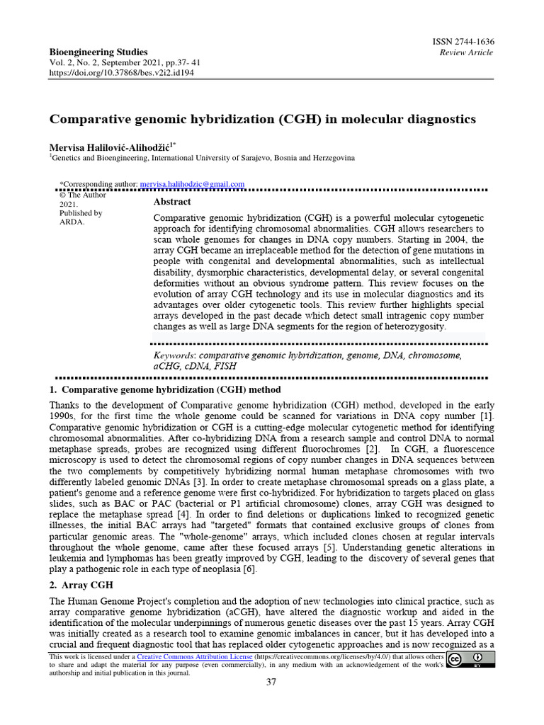 Comparative Genomic Hybridization CGH in Molecular | PDF | Fluorescence In Situ Hybridization ...