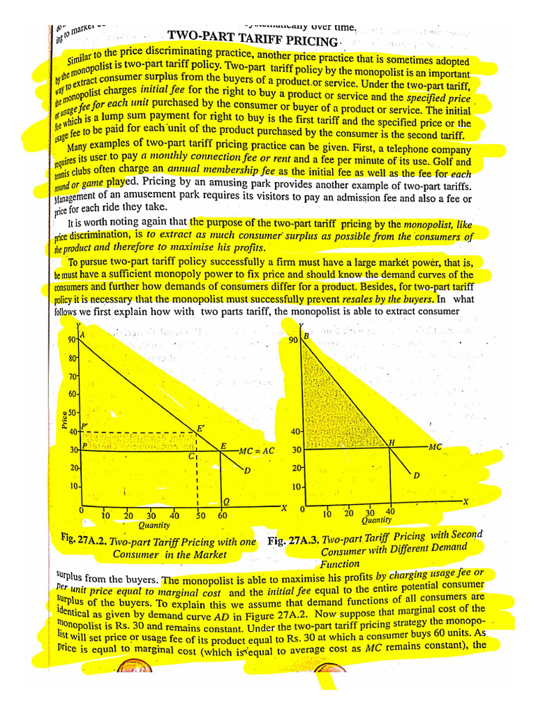 Two Part Tariff Pricing | PDF