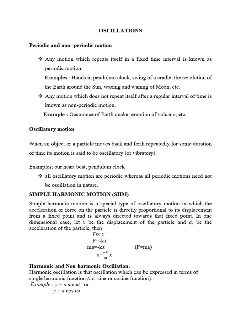 Chapter 14 - Oscillations - Notes | PDF | Oscillation | Resonance