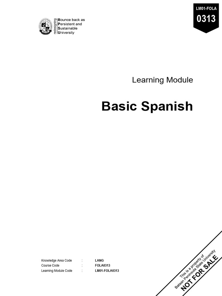 Fola 0313 Learning Module Lrroldan | PDF | Spanish Language | Verb