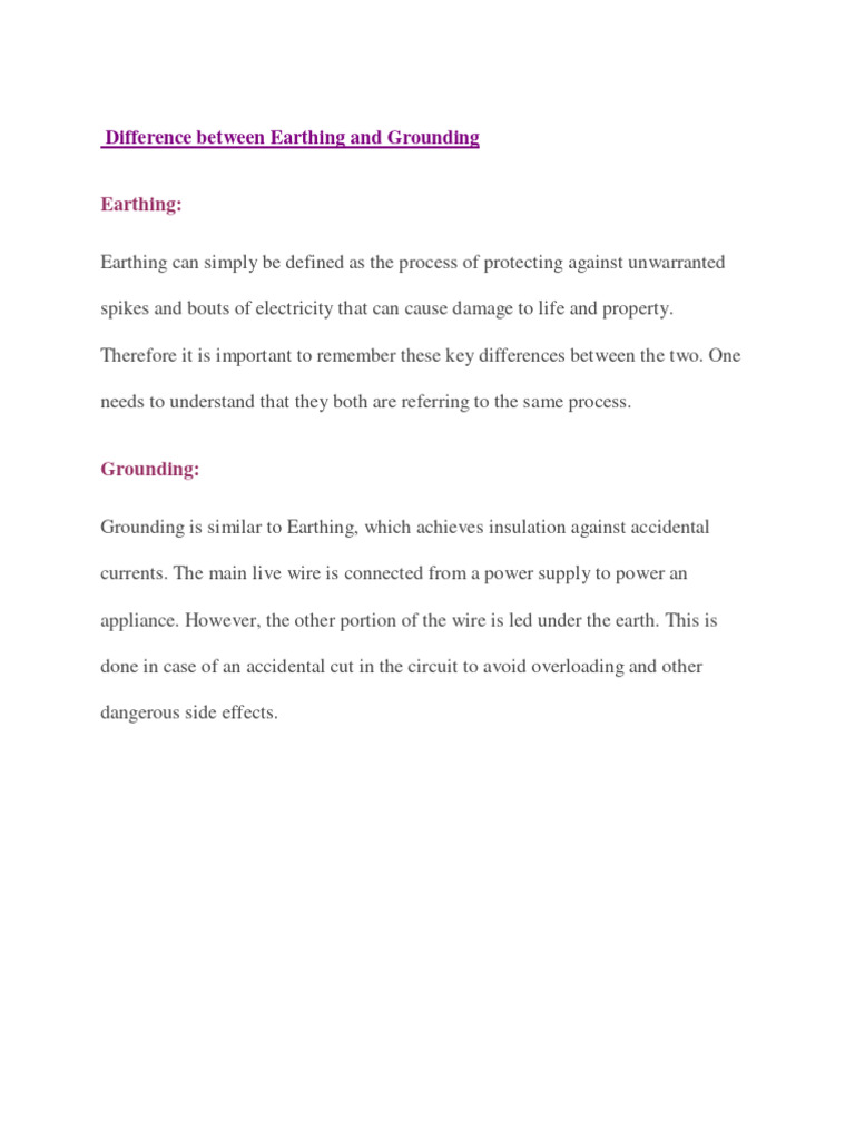 Earthing vs Grounding Explained | PDF | Electricity | Equipment