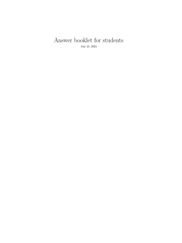 UDL Answer Booklet Students | PDF | Normal Distribution | Least Squares