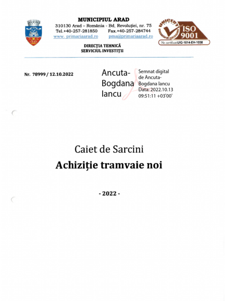 Caiet de Sarcini | PDF