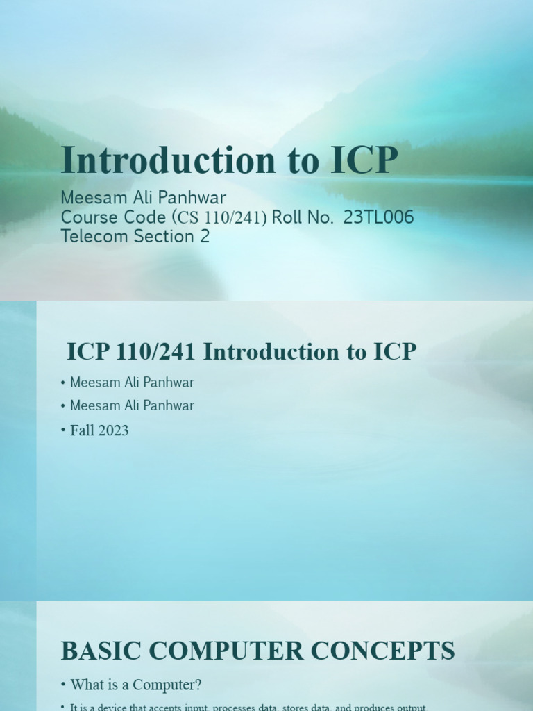 Introduction To ICP | PDF | Input/Output | Barcode