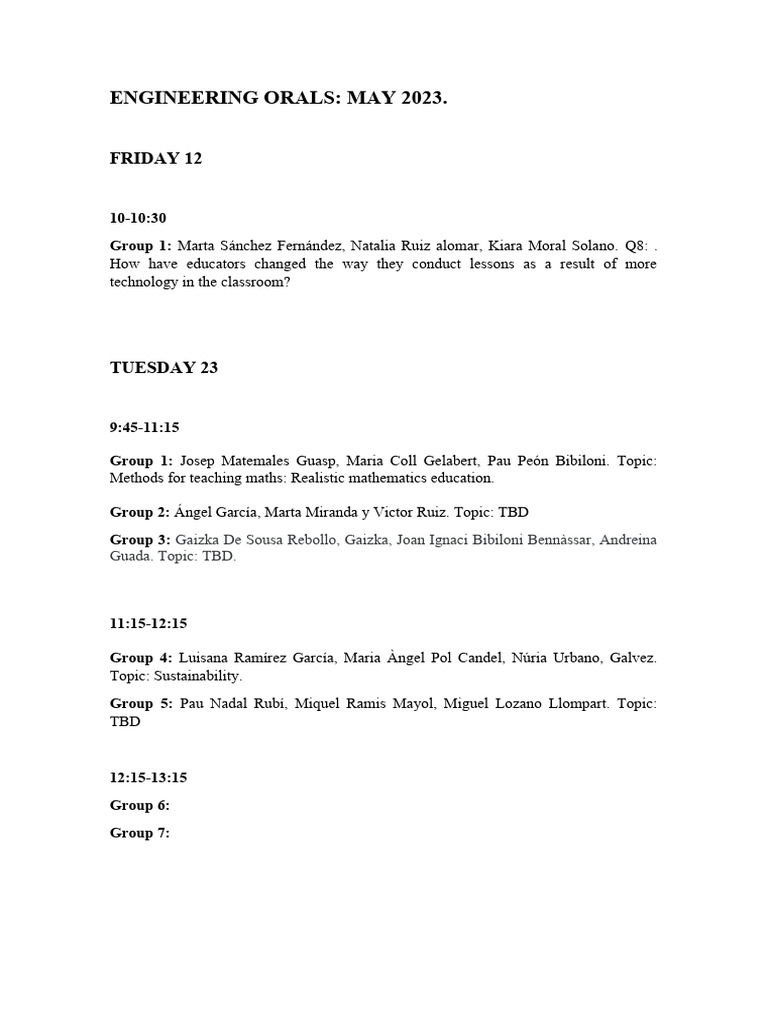 Engineering Orals | PDF