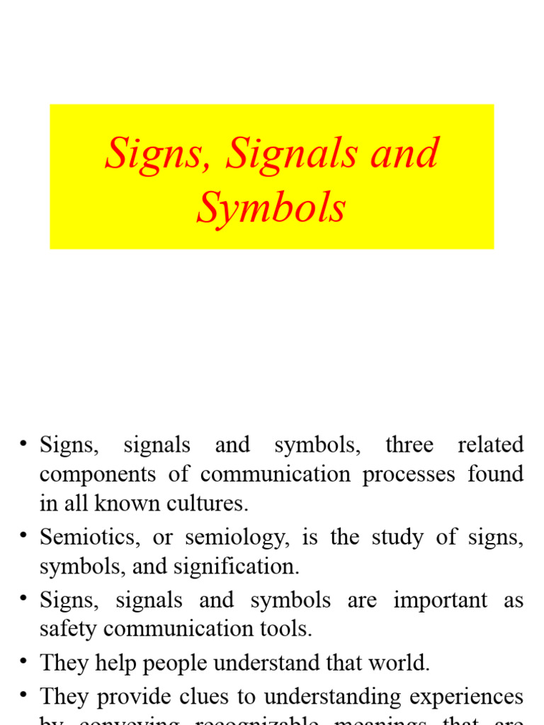 Signs, Signals and Symbols | PDF | Symbols | Communication