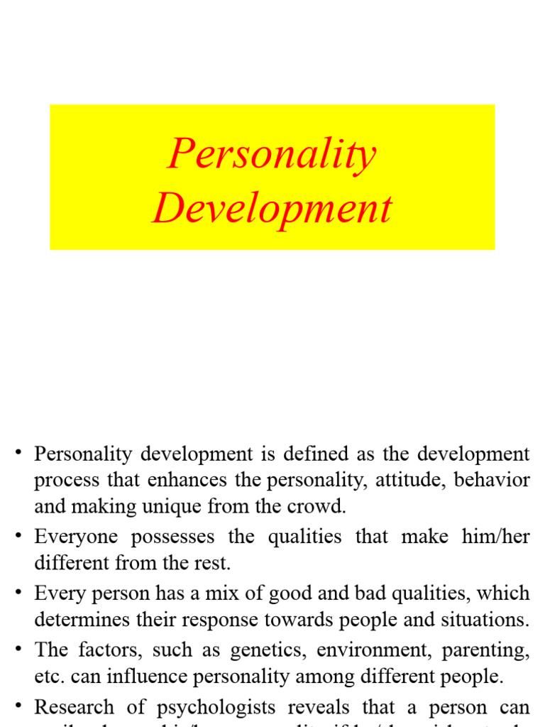 Personality Development | PDF | Communication | Psychology