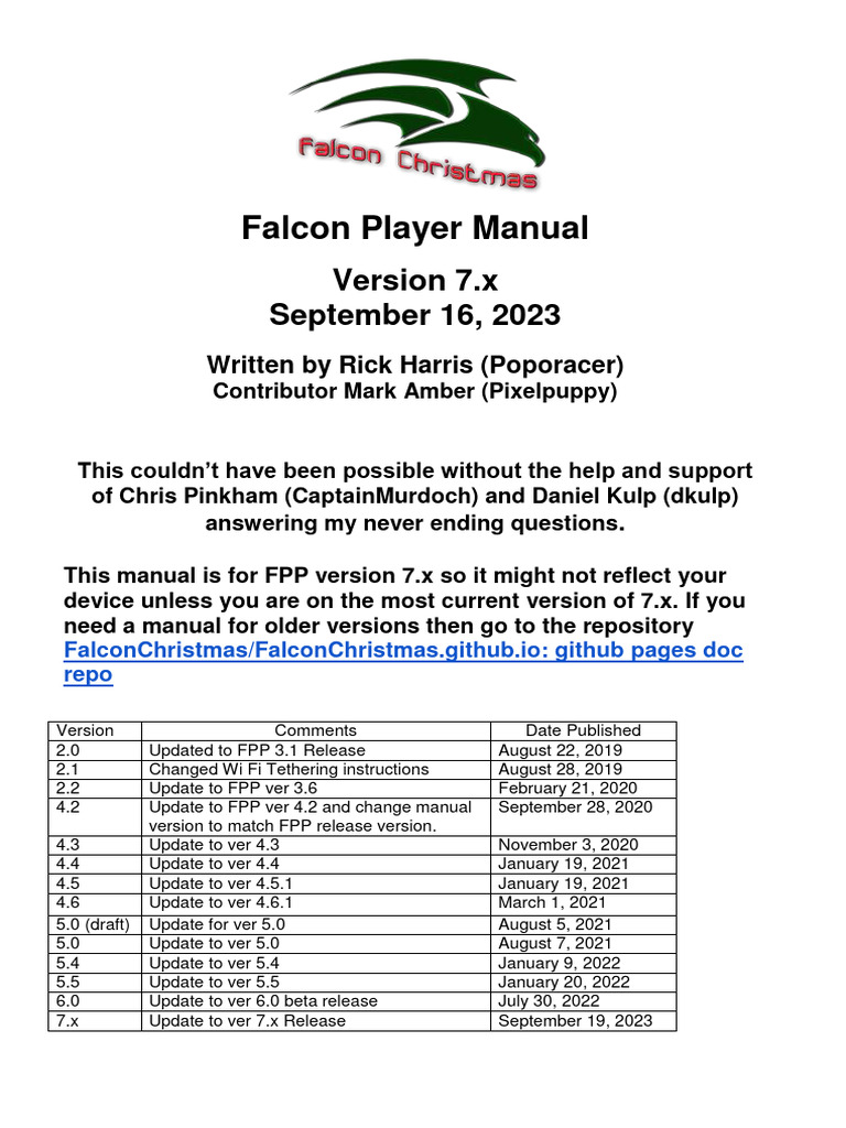 Falcon Player Manual v7.x Guide | PDF | Ip Address | Wi Fi