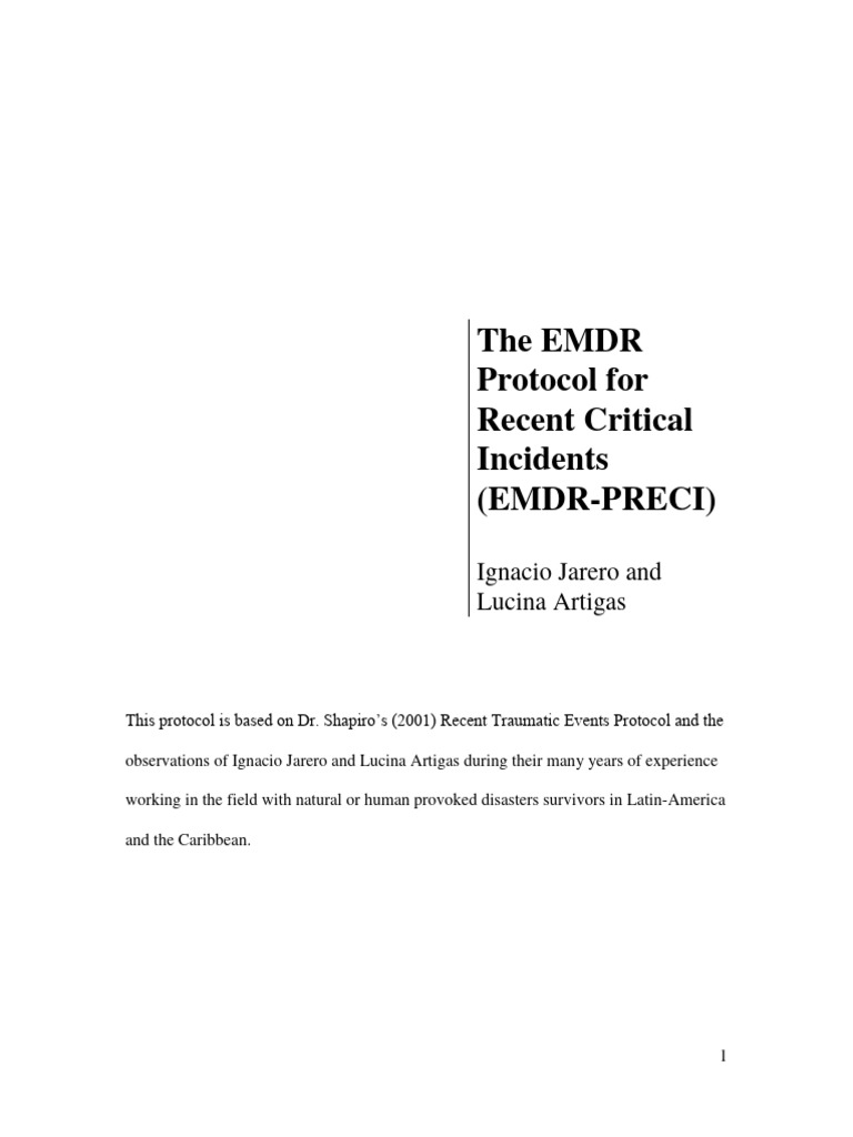 EMDR-PRECI: Trauma Protocol Guide | PDF | Eye Movement Desensitization ...