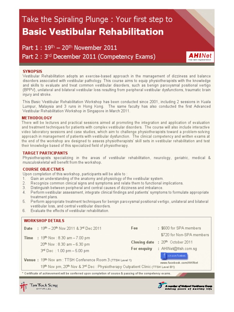 Basic Vestibular Rehabilitation Flyer | PDF | Physical Therapy | Vertigo