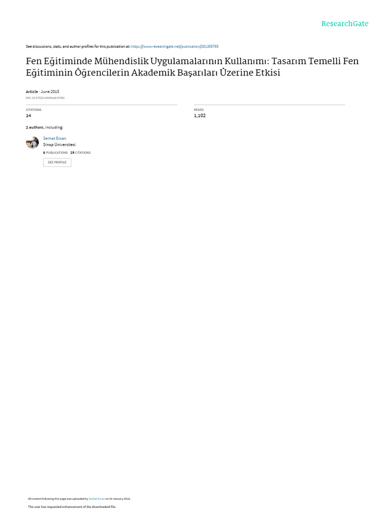 Fen Egitiminde Muhendislik Uygulamalarinin Kullani | PDF | Quantitative ... Fen Egitiminde Muhendislik Uygulamalarinin Kullani | PDF | Quantitative ...
