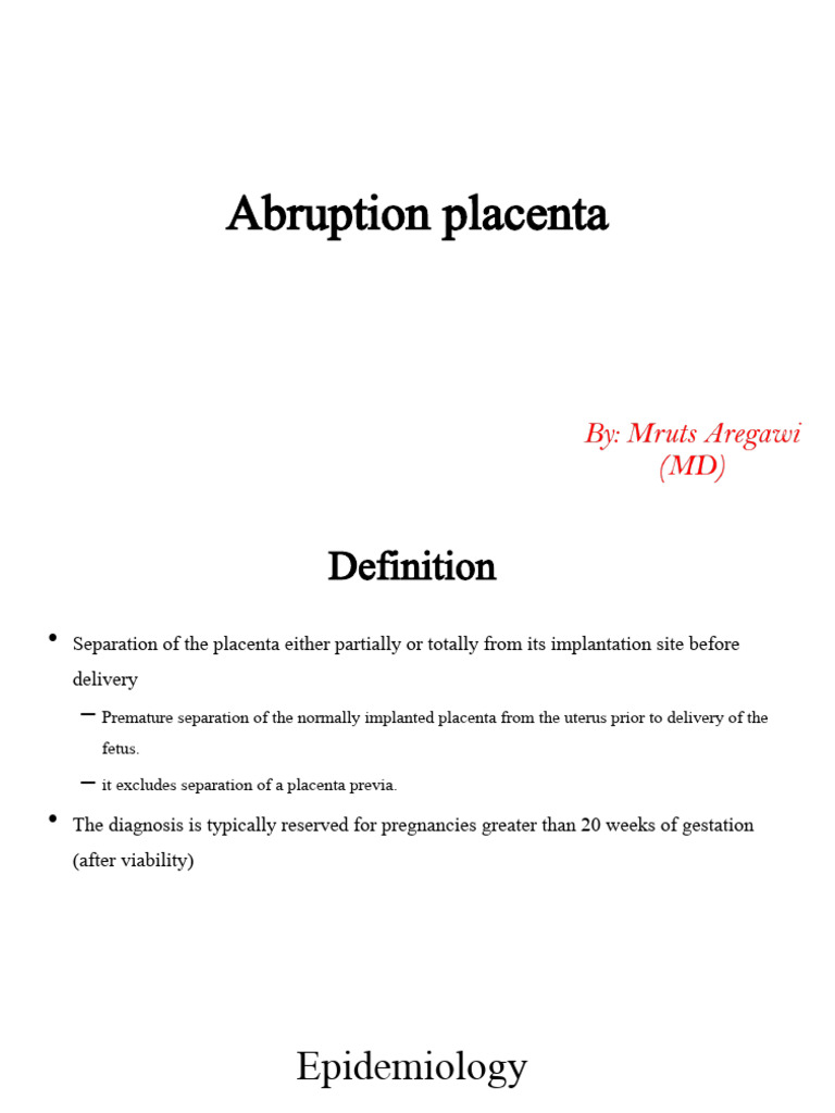 Abruption Placenta Pdf Placenta Health Sciences