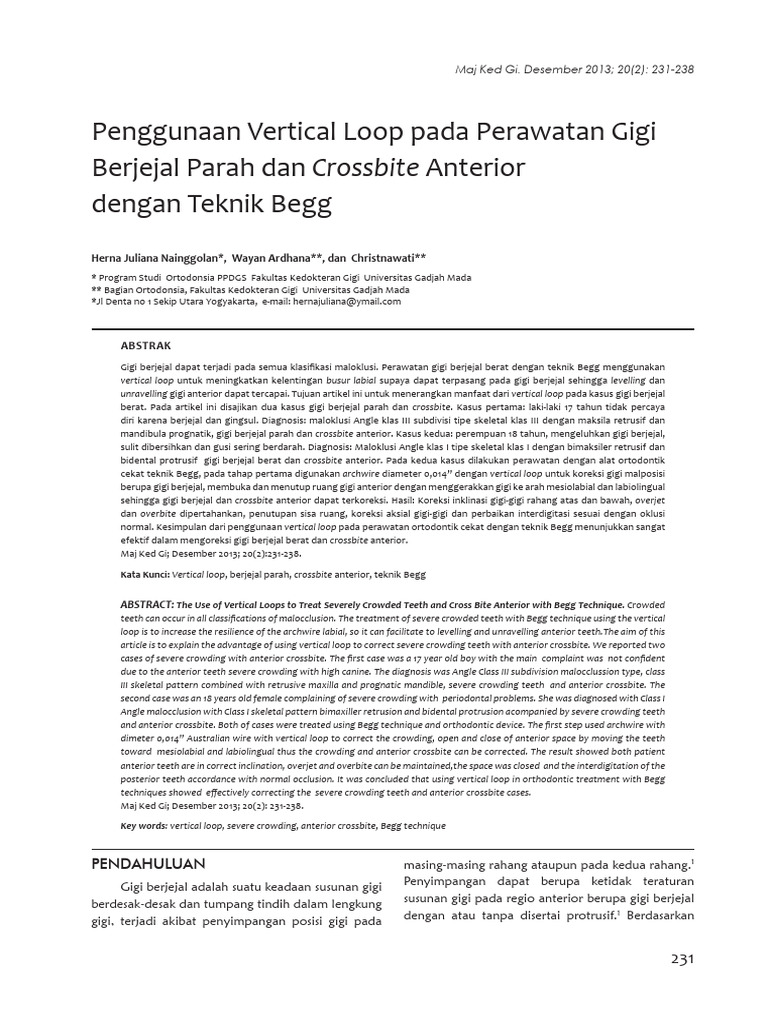 ID Penggunaan Vertical Loop Pada Perawatan | PDF | Kajian Bahasa Asing ...