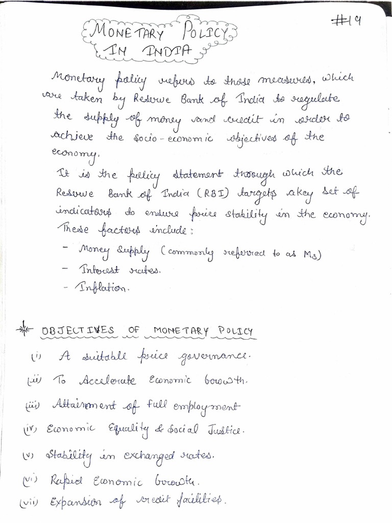 Monetary Policy In India Pdf