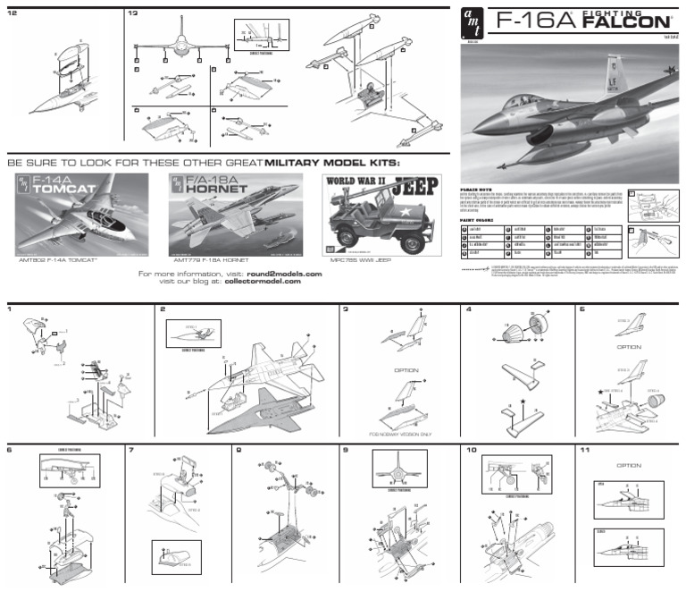 AMT F-16A 1-48 - Instructions | Download Free PDF | Mc Donnell Douglas ...