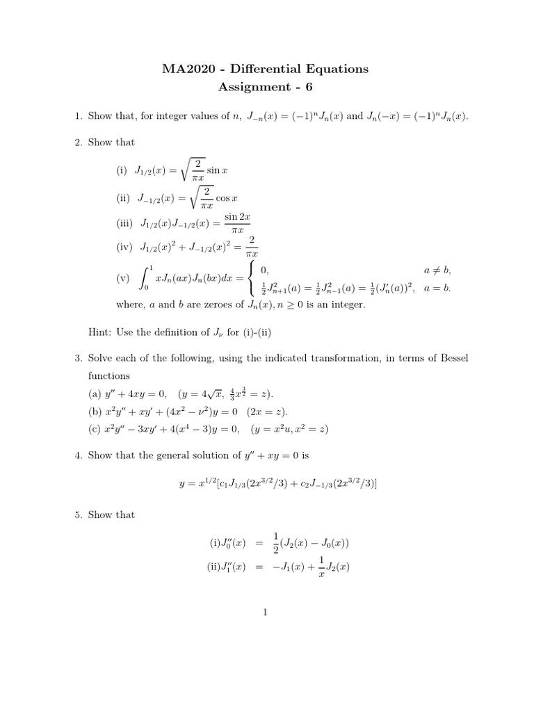 Differential Equations | PDF | Mathematical Relations | Algebra