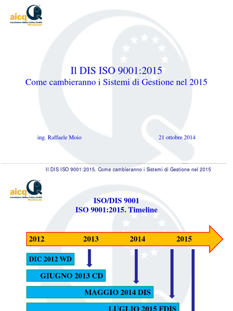 Presentazione ISO DIS 9001 | PDF