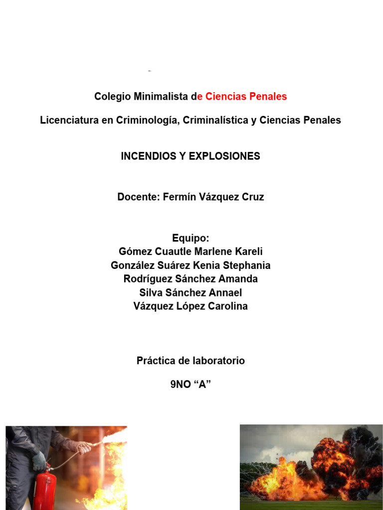 Practica #5 - S.50 - Incendios y Explosivos | PDF | Pólvora | Materiales