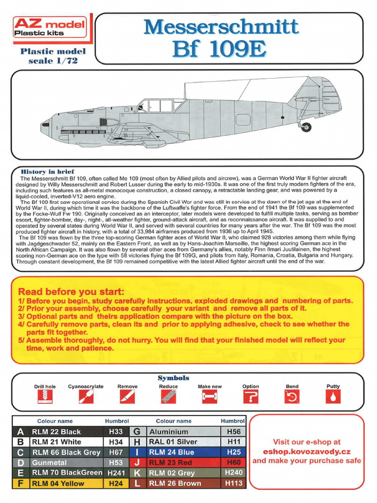 AZ Model BF 109E 1-72 - Instructions | PDF
