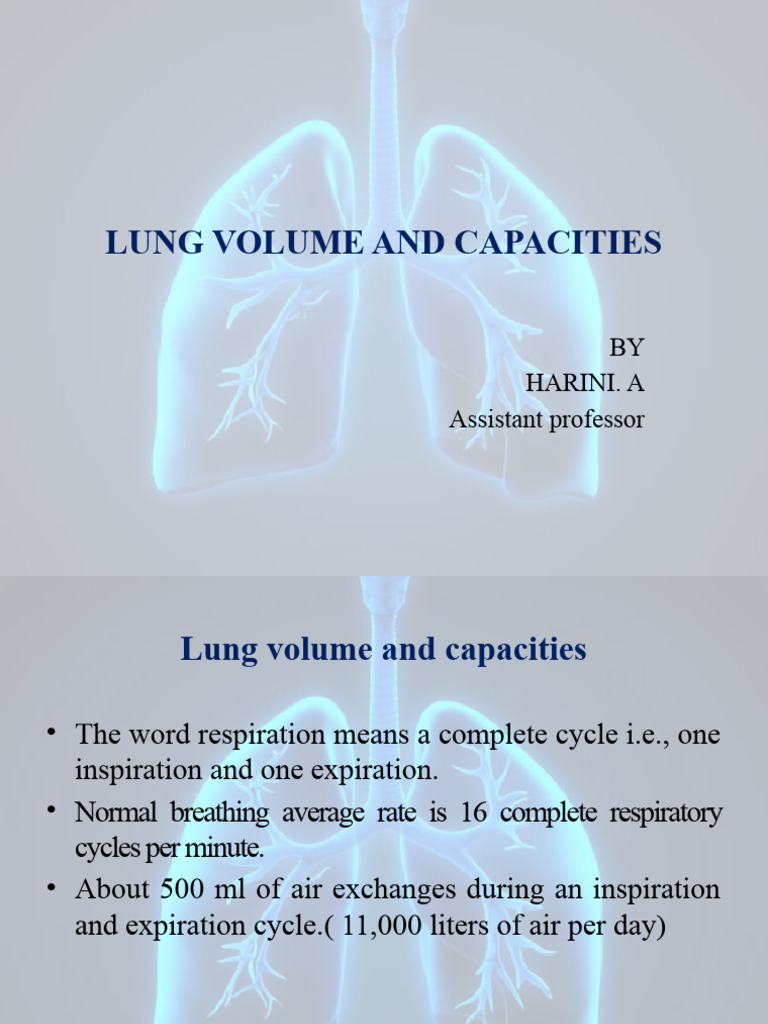 Lung Volume and Capacities | PDF | Exhalation | Lung