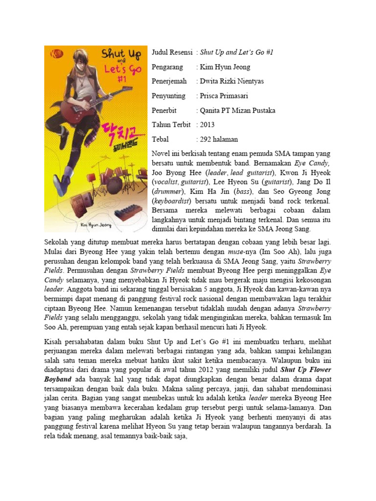 Contoh Resensi Buku Novel Shut Up and Let's Go! Series 1 | PDF