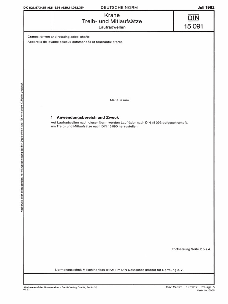 Din 15091 1982-07 | PDF