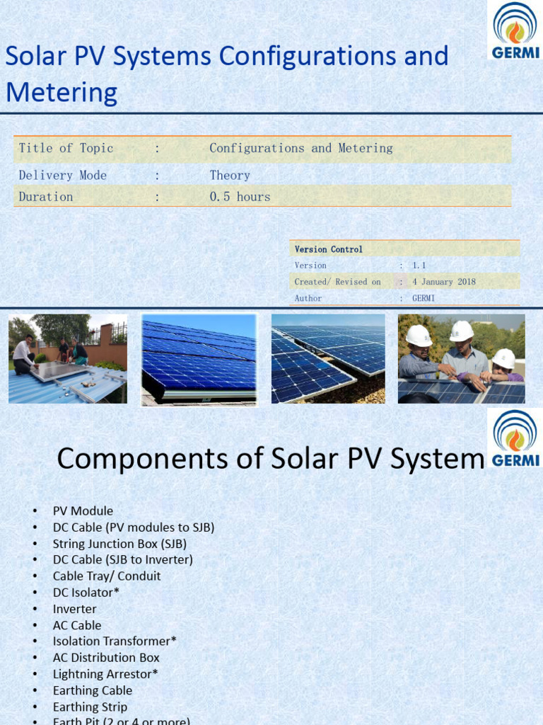 4 Solar PV Systems Configuration and Metering | PDF