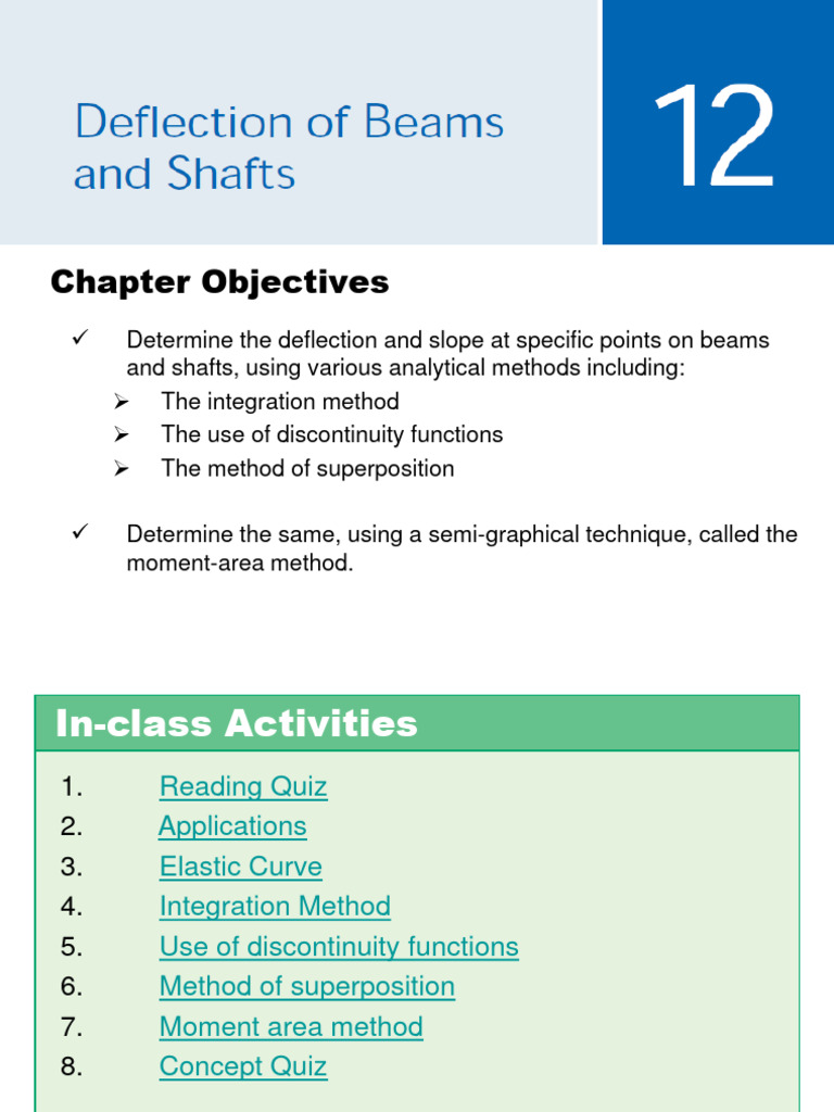 WK 3-4 Chapter 12 Deflection | PDF | Beam (Structure) | Slope