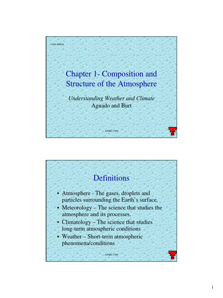Chapter1 Atmosphere | PDF | Atmosphere Of Earth | Atmosphere