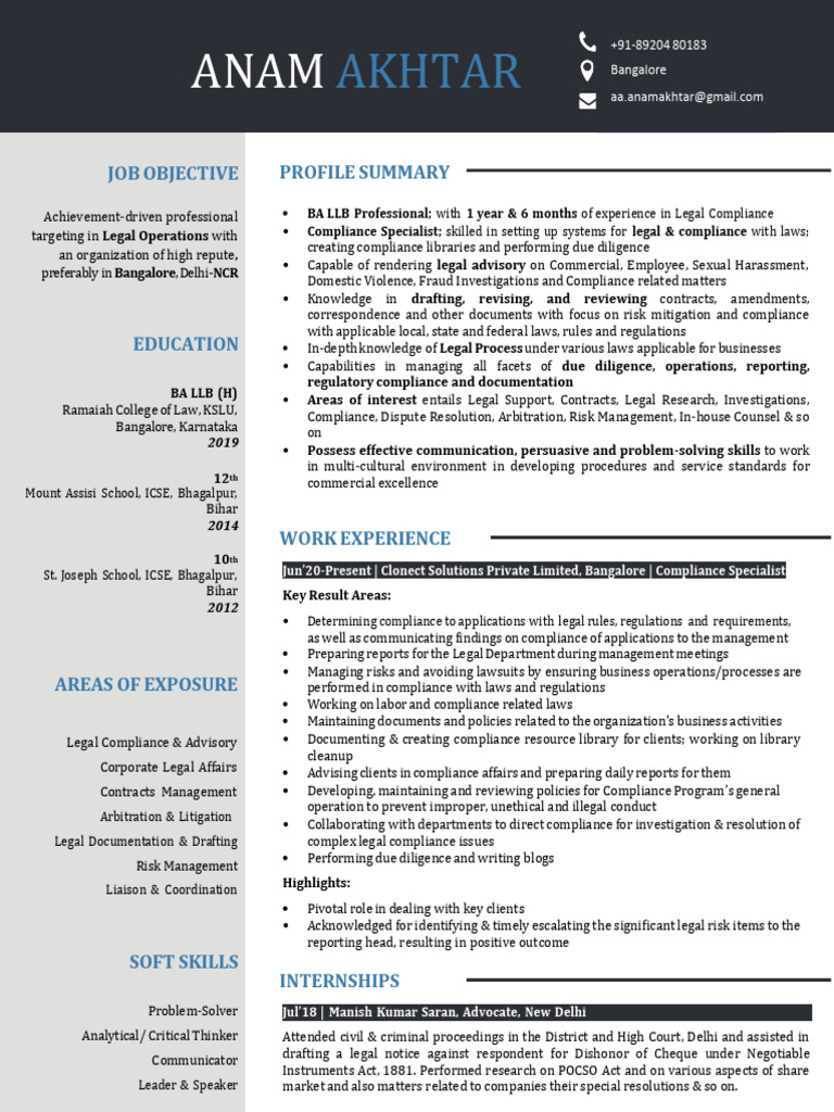 Anam Updated Resume 1 | PDF | Regulatory Compliance | Due Diligence