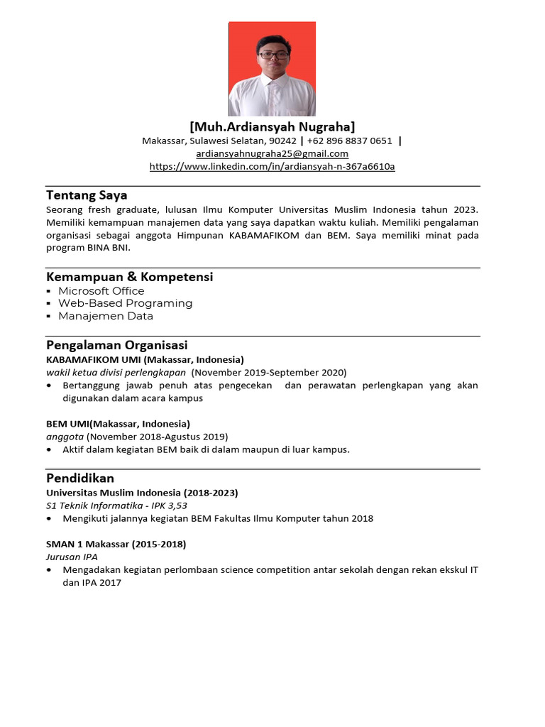 CV Muh - Ardiansyah Nugraha | PDF