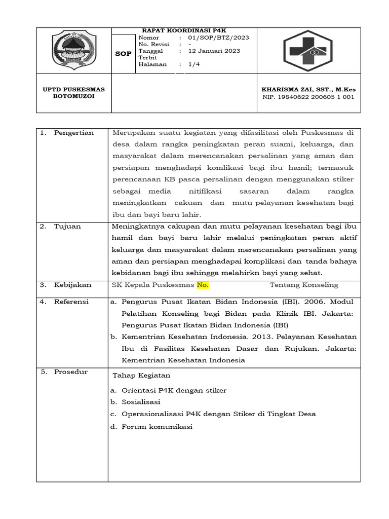 FORMAT SOP NEW | PDF