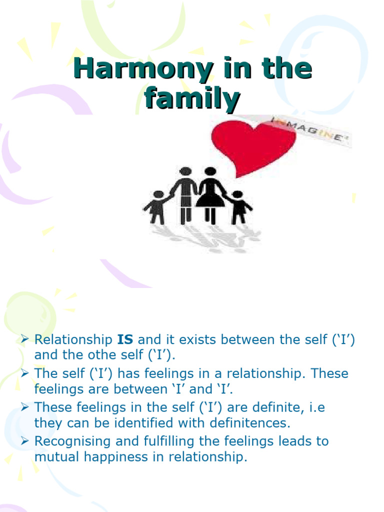 Harmony in The Family (Fine Points) | PDF | Happiness | Emotions