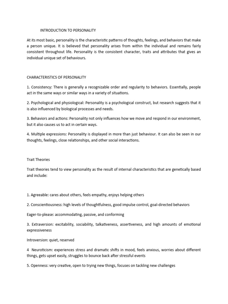Introduction To Personality by Ademola | PDF | Id | Psychology